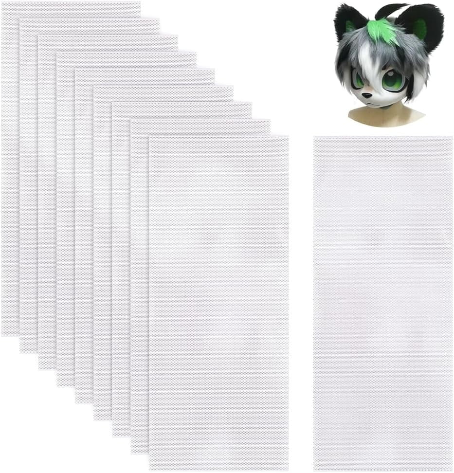 10Pcs Custom Fursuit Eye Mesh 11.8x4.9inch White PVC Printable Net 0 ...