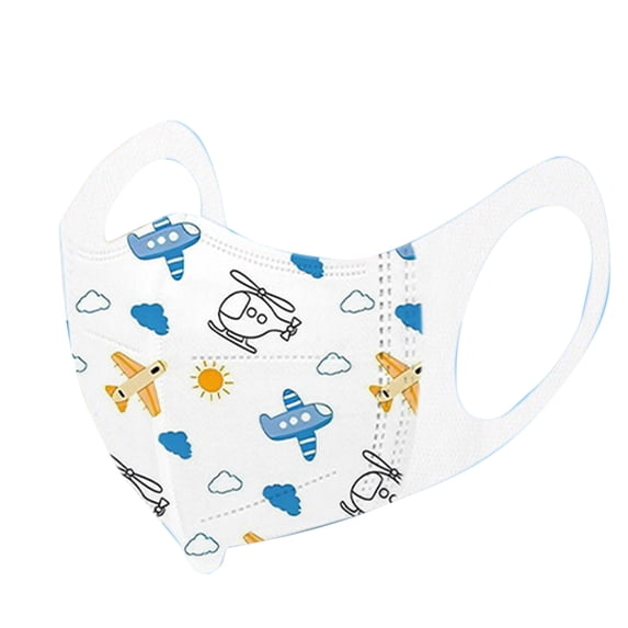 10Pcs Cute Airplane Print Disposable Face Masks Individually Packaged 3 ...