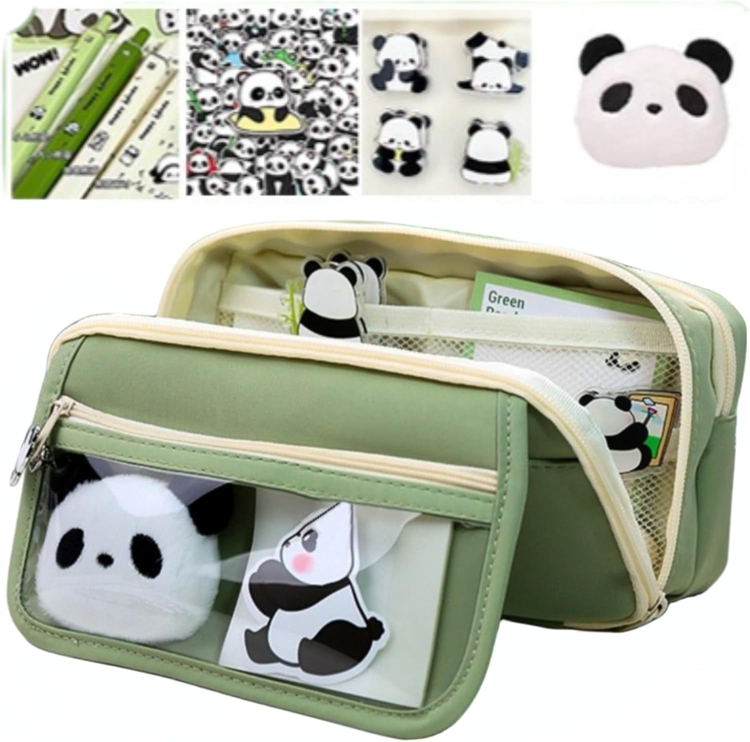 10Pcs Cute Panda Case Large Capacity for Adults Aesthetic Case Pouch ...