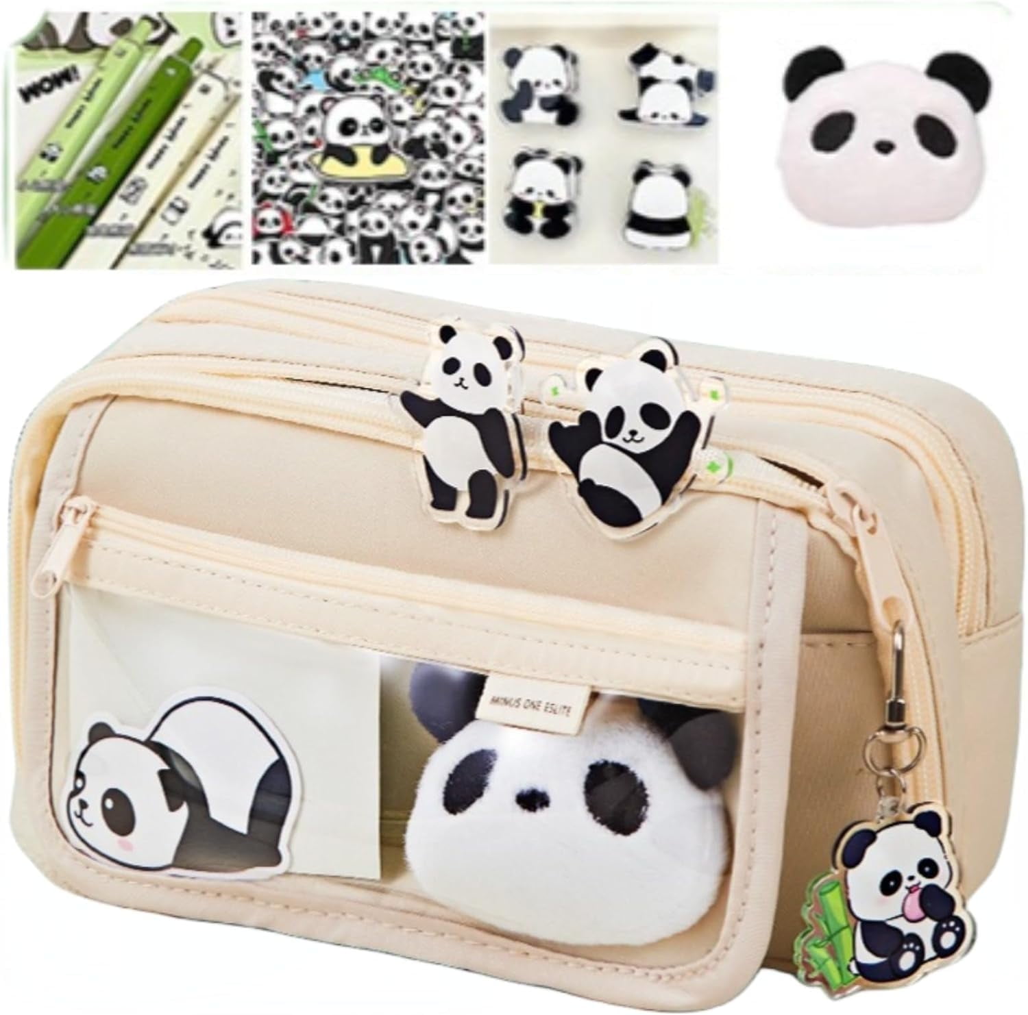 10Pcs Cute Panda Case Large Capacity for Adults Aesthetic Case Pouch ...
