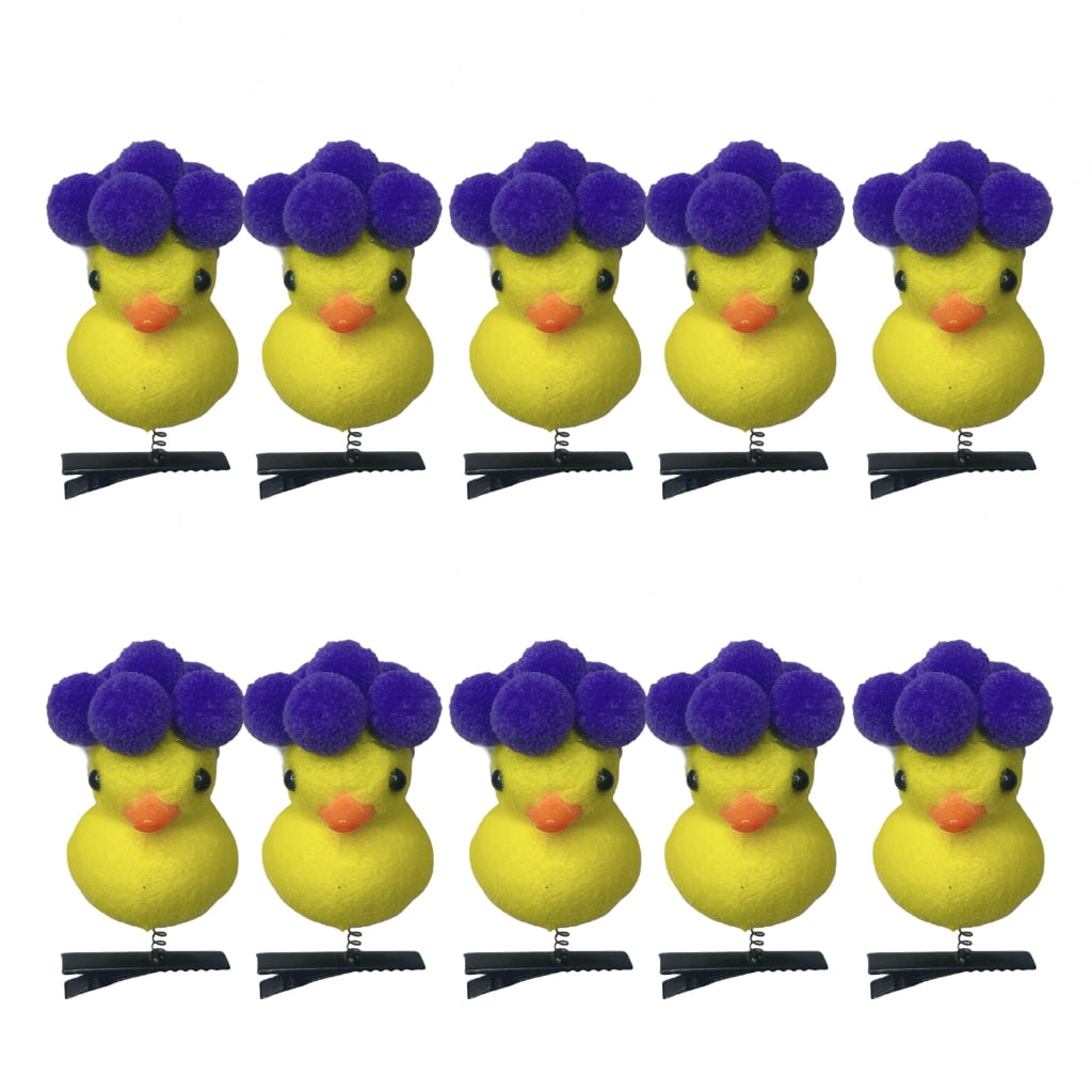 10Pcs Cute Yellow Duck Hair Clip With Sunflower Designs For Kids And ...