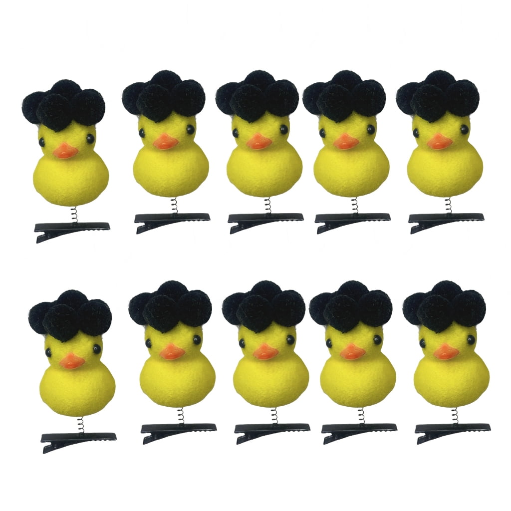 10Pcs Cute Yellow Duck Hair Clip With Sunflower Designs For Kids And ...