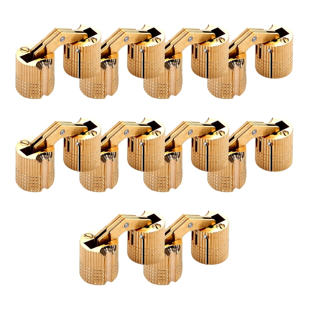 10Pcs Cylindrical Concealed Invisible Door Hinges Brass Furniture ...