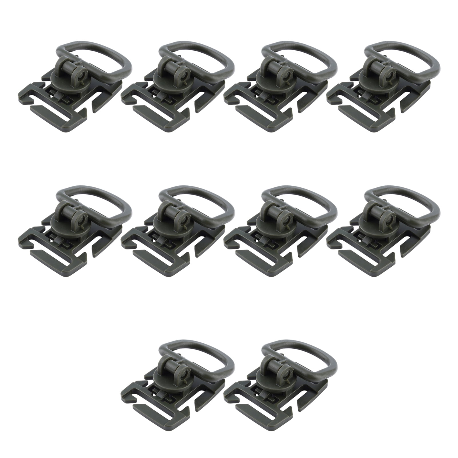 10Pcs D-Ring Buckle 360° Rotatable Heavy Duty Plastic Outdoor Hiking ...