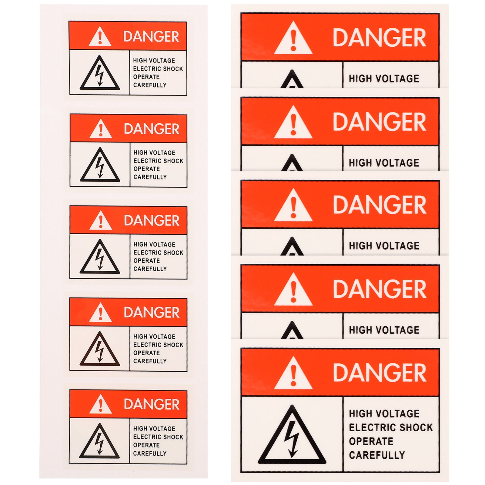 10Pcs DANGER Warning Stickers Adhesive Backside Sign Safe Sticker Clear ...