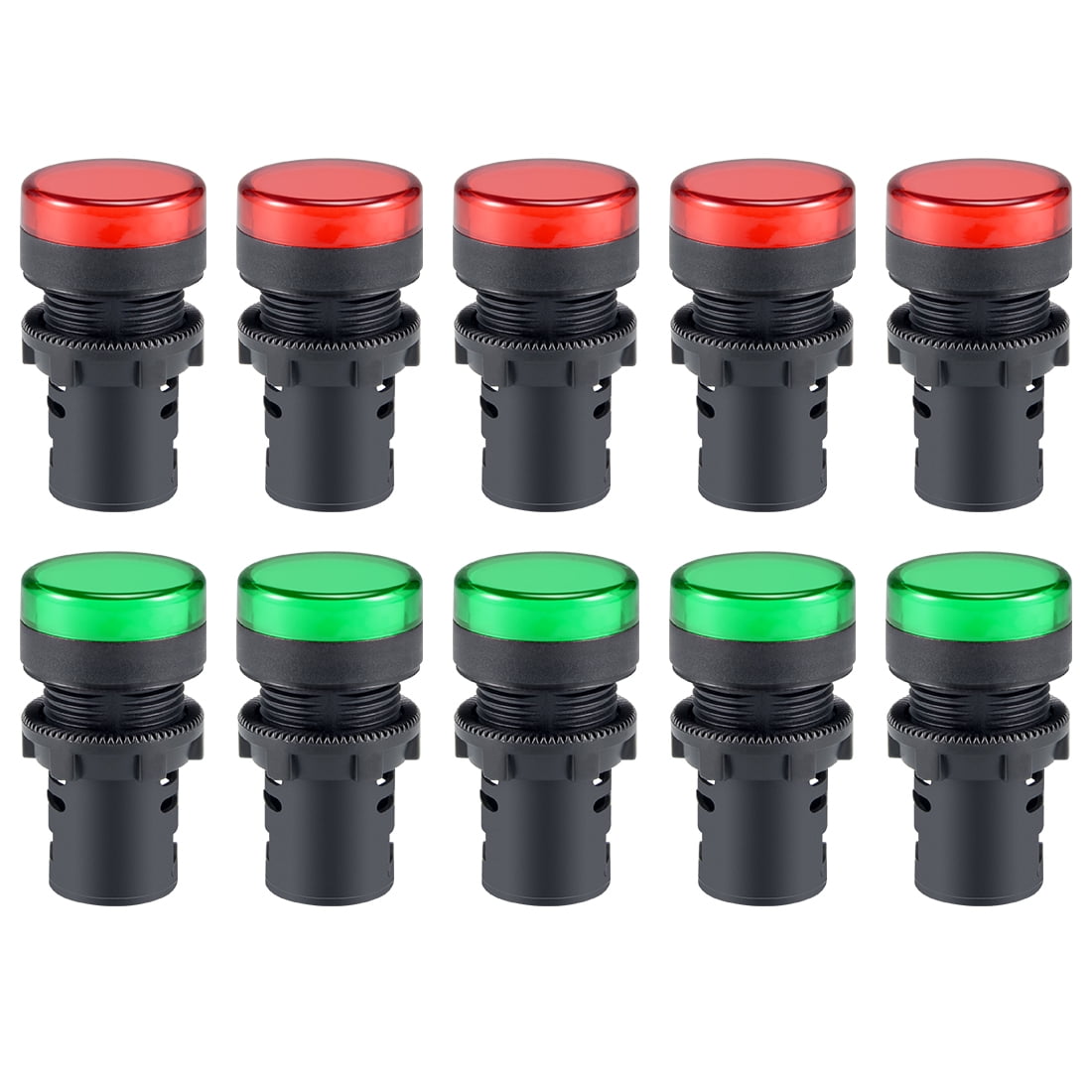 10Pcs /DC 110V Indicator Lights, Red+Green , Flush Panel Mount 7/8 ...