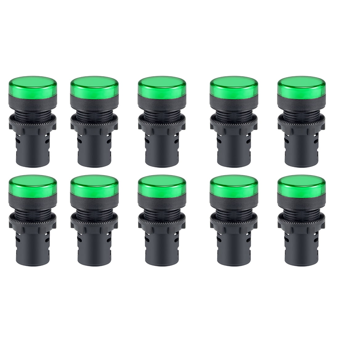 10Pcs /DC 24V Indicator Lights, Green , Flush Panel Mount 7/8" 22mm ...