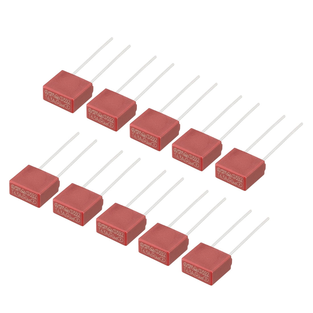 10Pcs DIP Mounted Miniature Square Slow Blow Micro Fuse T6.3A 6.3A 250V ...