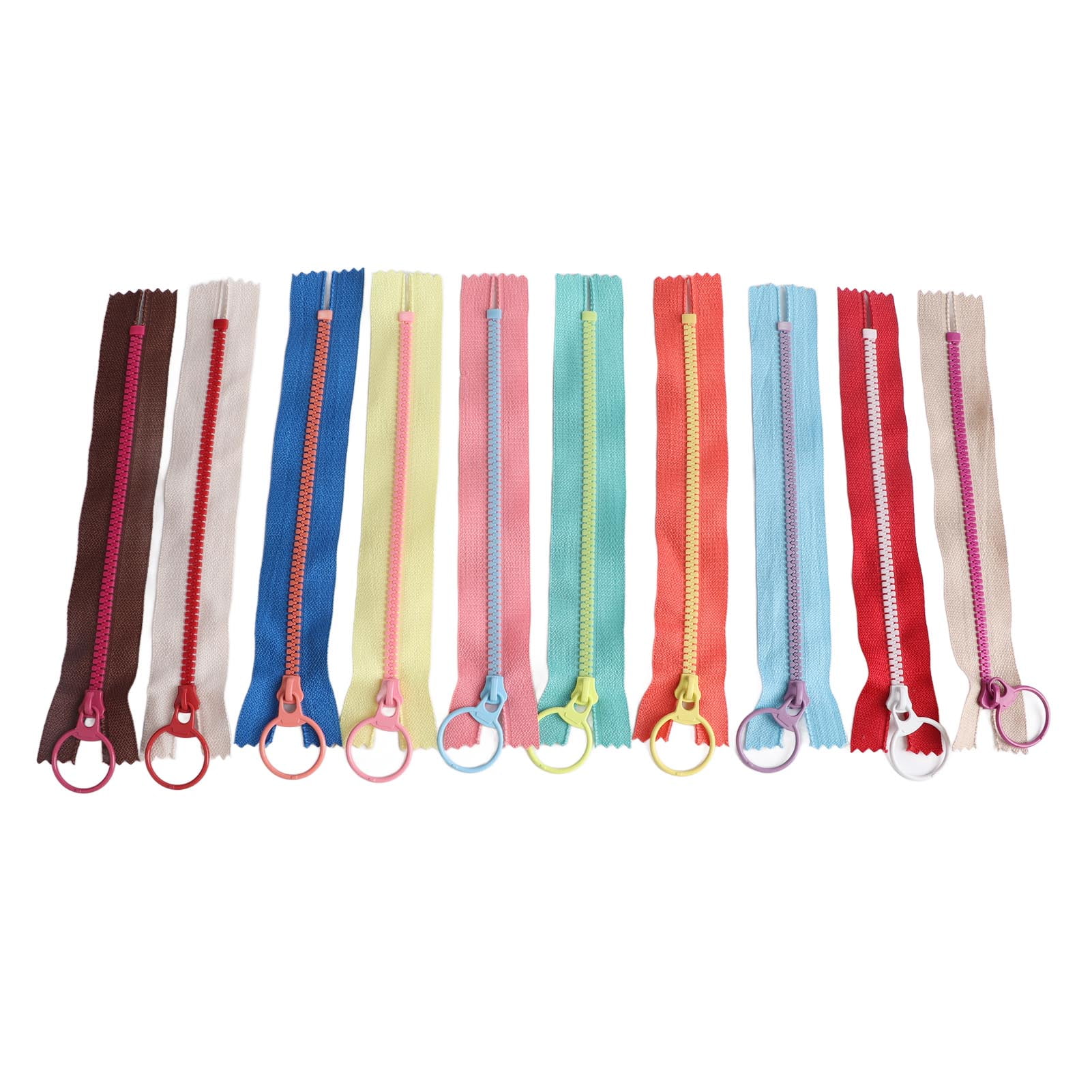 10Pcs DIY Bag Zippers For Sewing 10 Colors Resin Zipper Separating ...