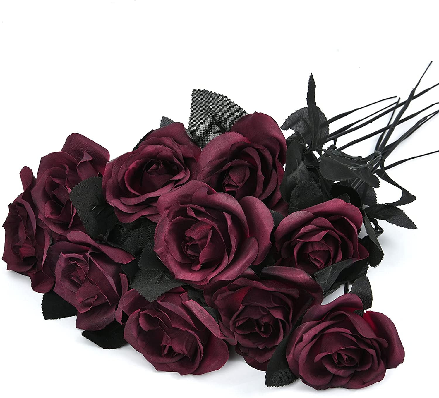 10Pcs Dahlia Artificial Flowers Black Artificial Flowers Artificial ...