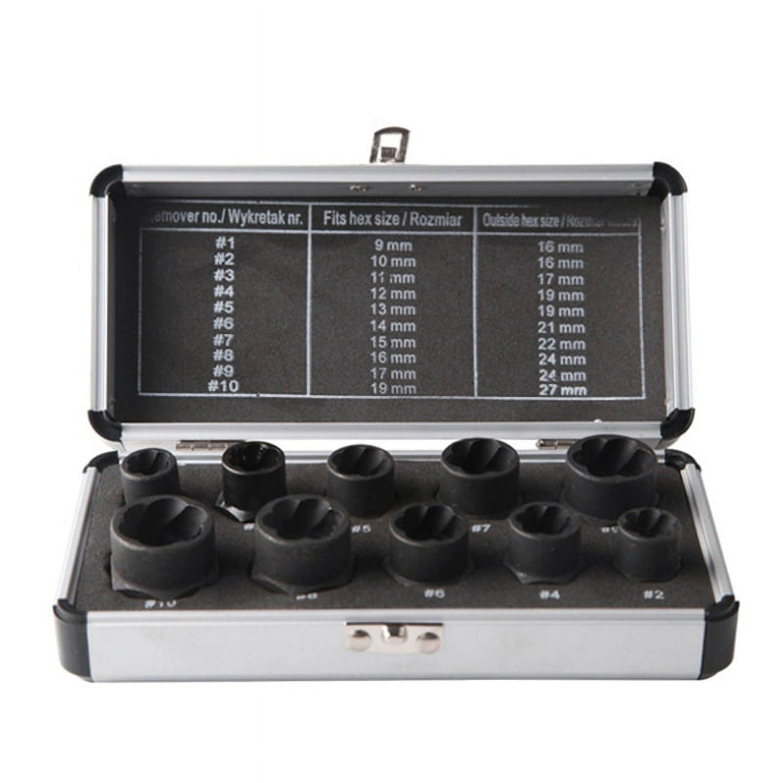 10Pcs Damaged Nut Bolt Remover 9-19mm Extractor Removal Tools Set ...