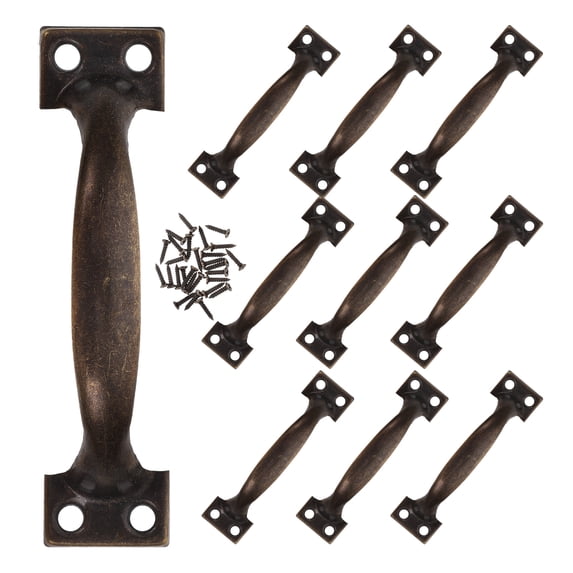 10Pcs Dark Brown Metal Door Pull Handles with Vintage Bow Design for ...