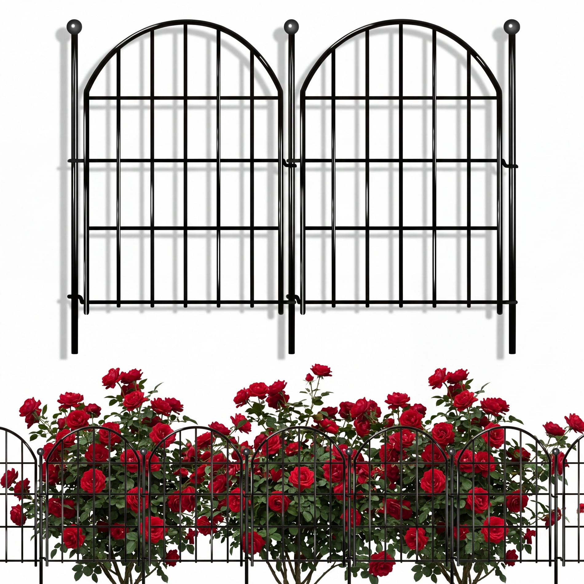 10Pcs Decorative Garden Fence, Rustproof Metal No Dig Garden Fencing ...