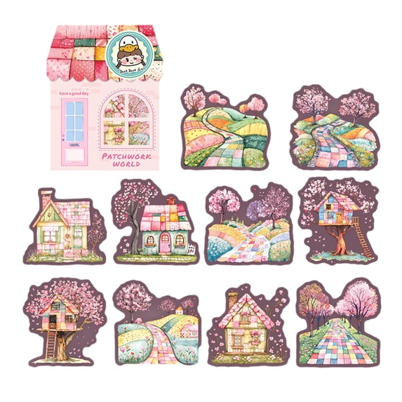 10Pcs Decorative Scene Sticker Aesthetic Scrapbooking Sticker Water ...