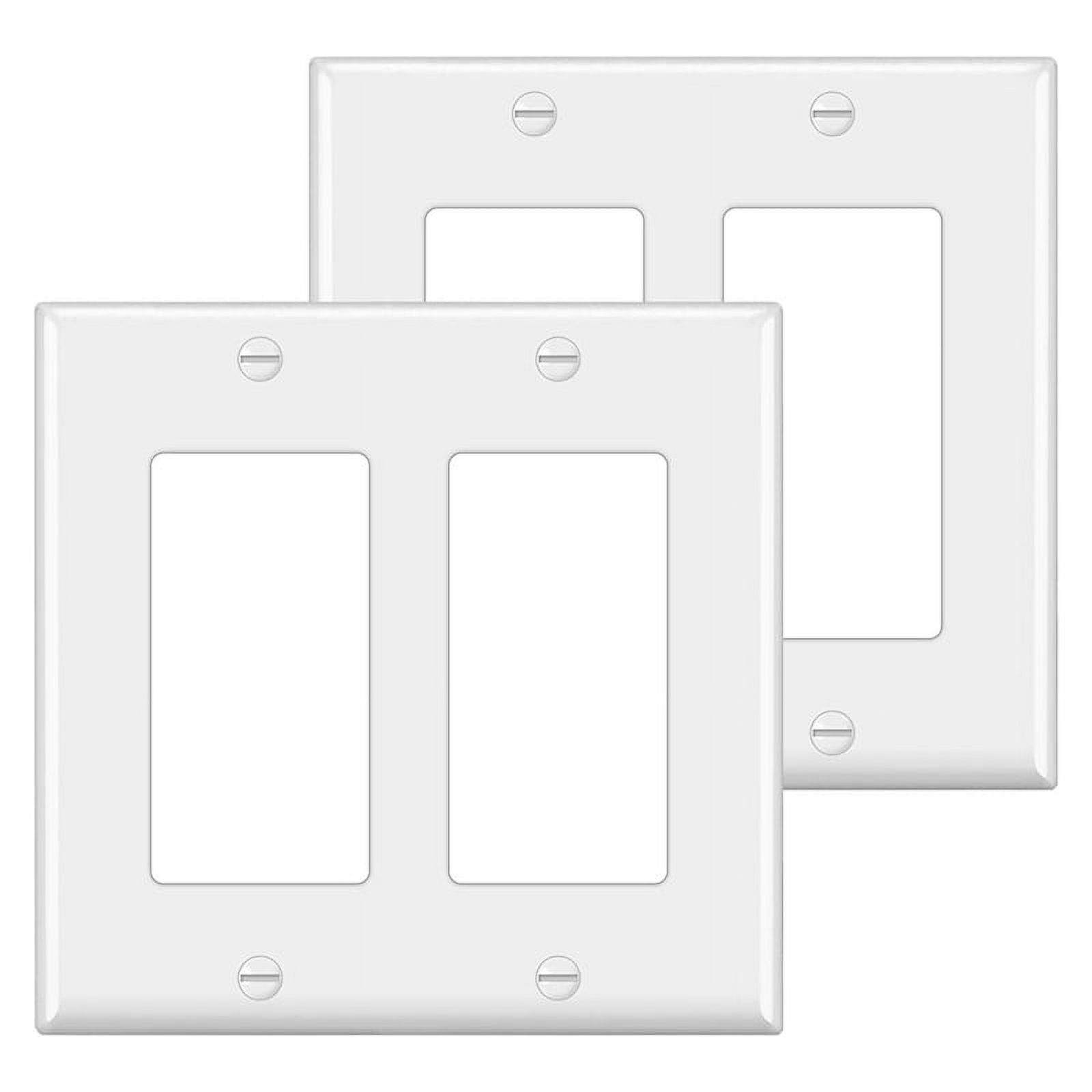 10Pcs Decorator Wall Plate 2 Gang Standard Size Outlet Cover For GFCI 10Pcs Decorator Wall Plate 2 Gang Standard Size Outlet Cover For GFCI