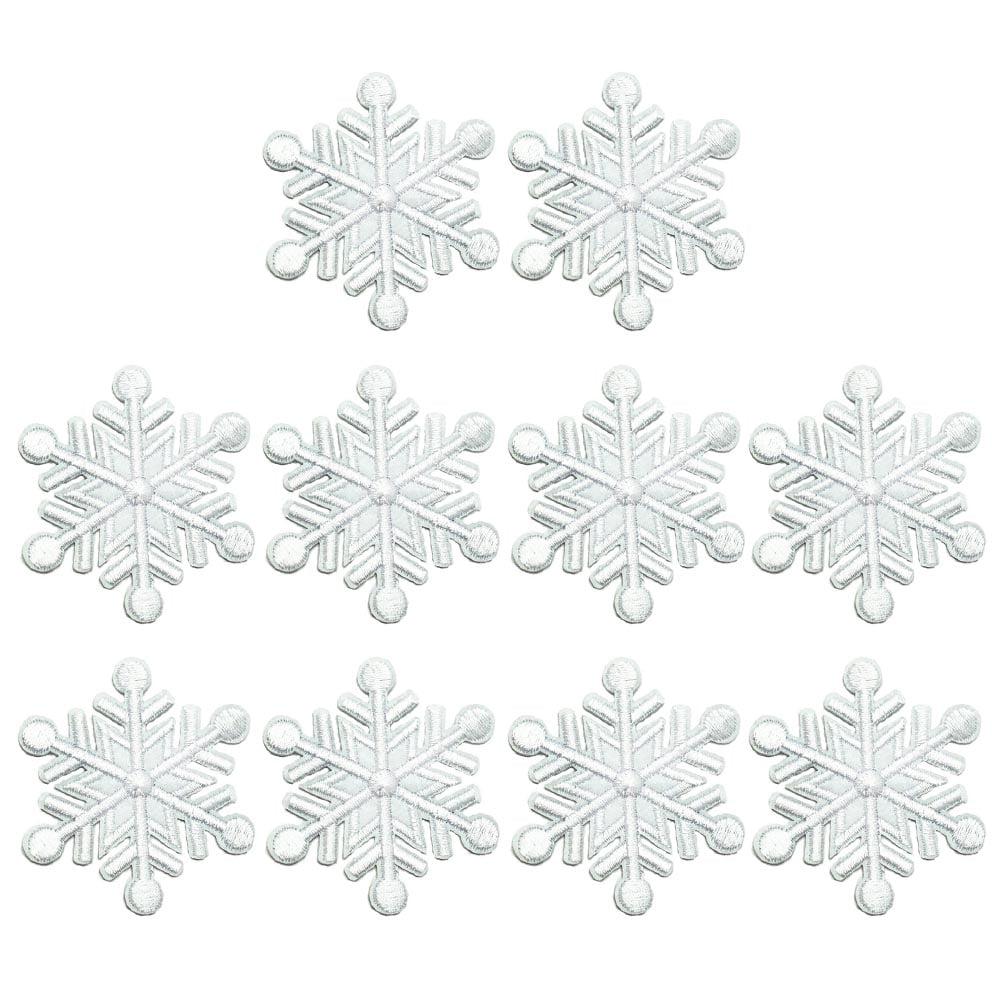 BESTOYARD 10Pcs Christmas Embroidered Patches Snowflake Iron On ...