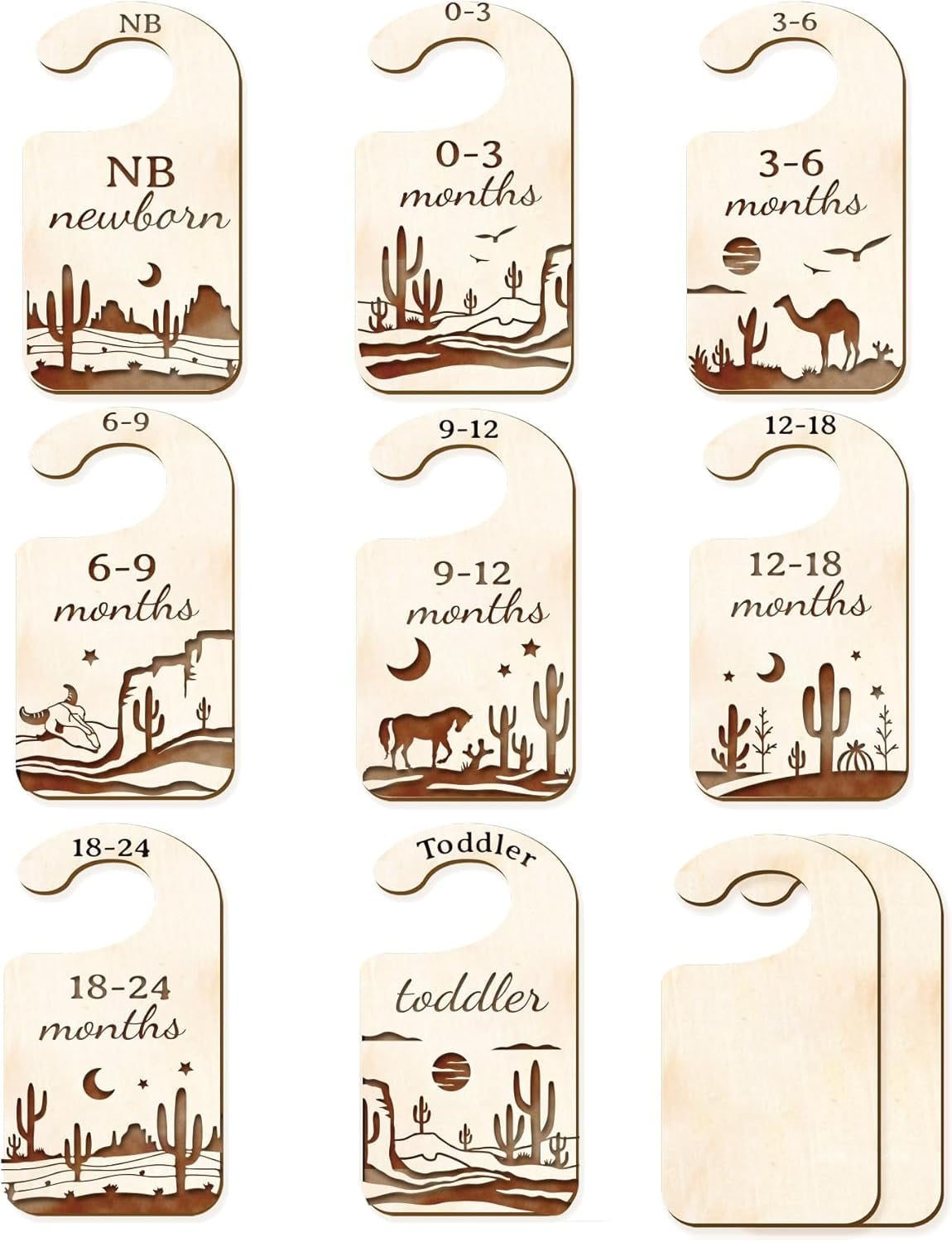 10Pcs Desert Wood Baby Wardrobe Dividers Nursery Decor from Newborn to ...