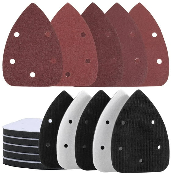 10Pcs Detail Sanding Interface Pad Brown Black Aluminium Oxide ...