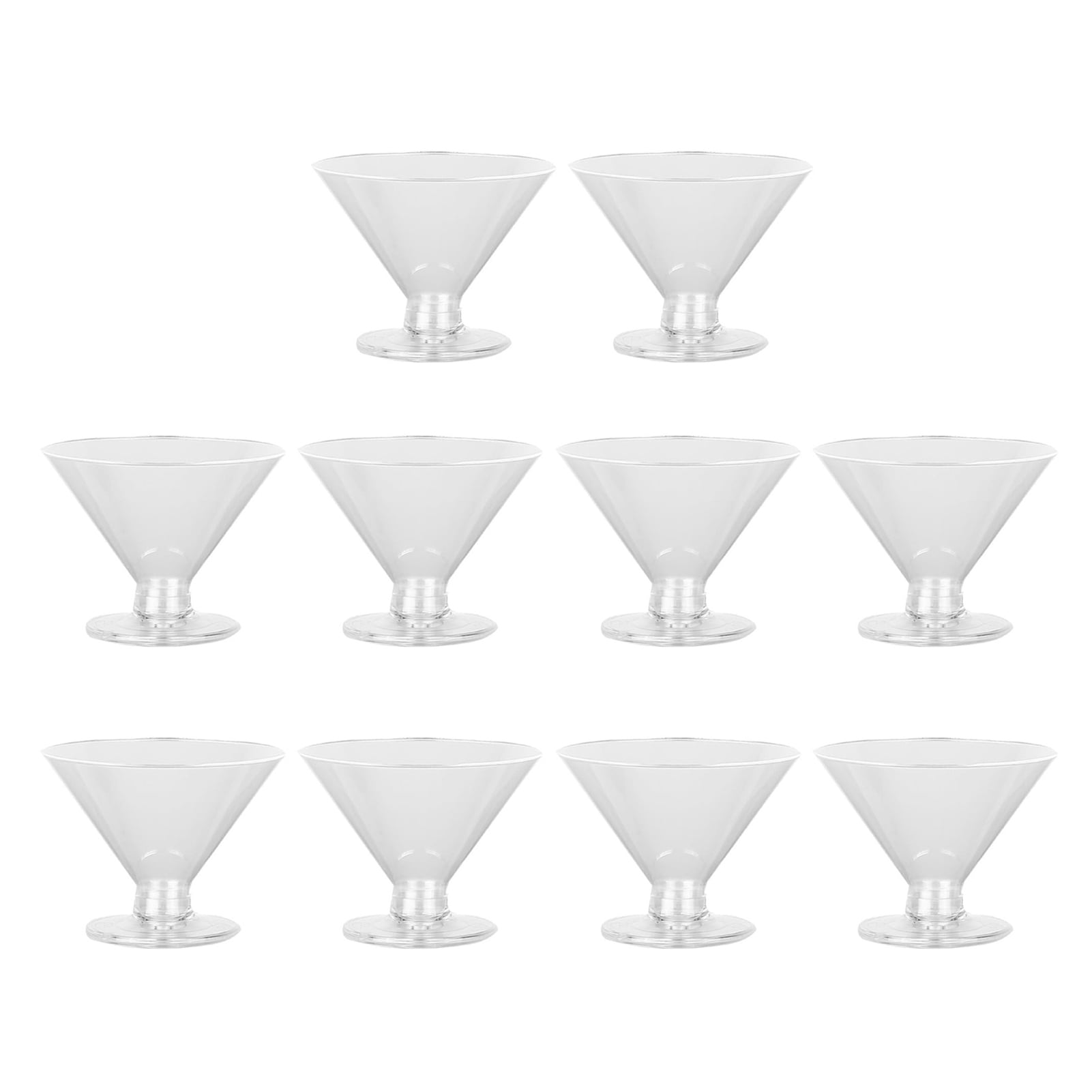 10Pcs Disposable Martini Glasses Set Plastic Cocktail Glass for Parties ...