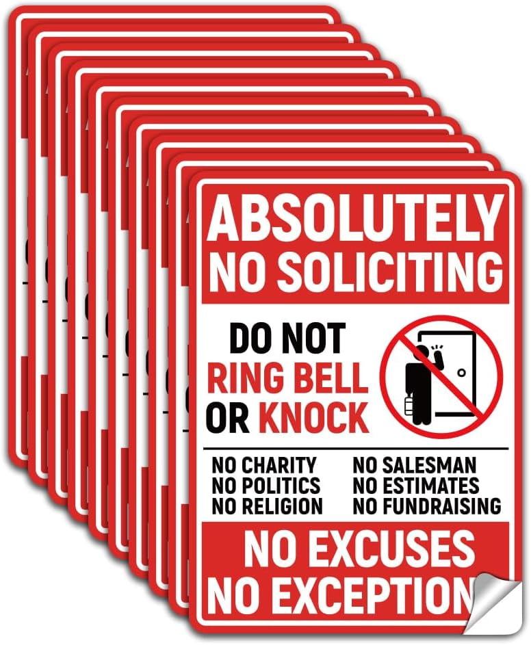 10Pcs Do Not Knock Door Sign Sticker PVC Waterproof Warning Sign ...