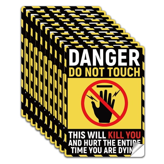 10Pcs Do Not Touch Safety Sticker PVC This Will Kill You Vinyl Sticker ...