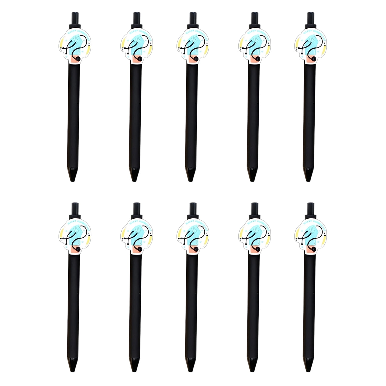 10Pcs Doctor Theme Nurse Ballpoint Pens 1.0mm Pen Point Black Inks ...