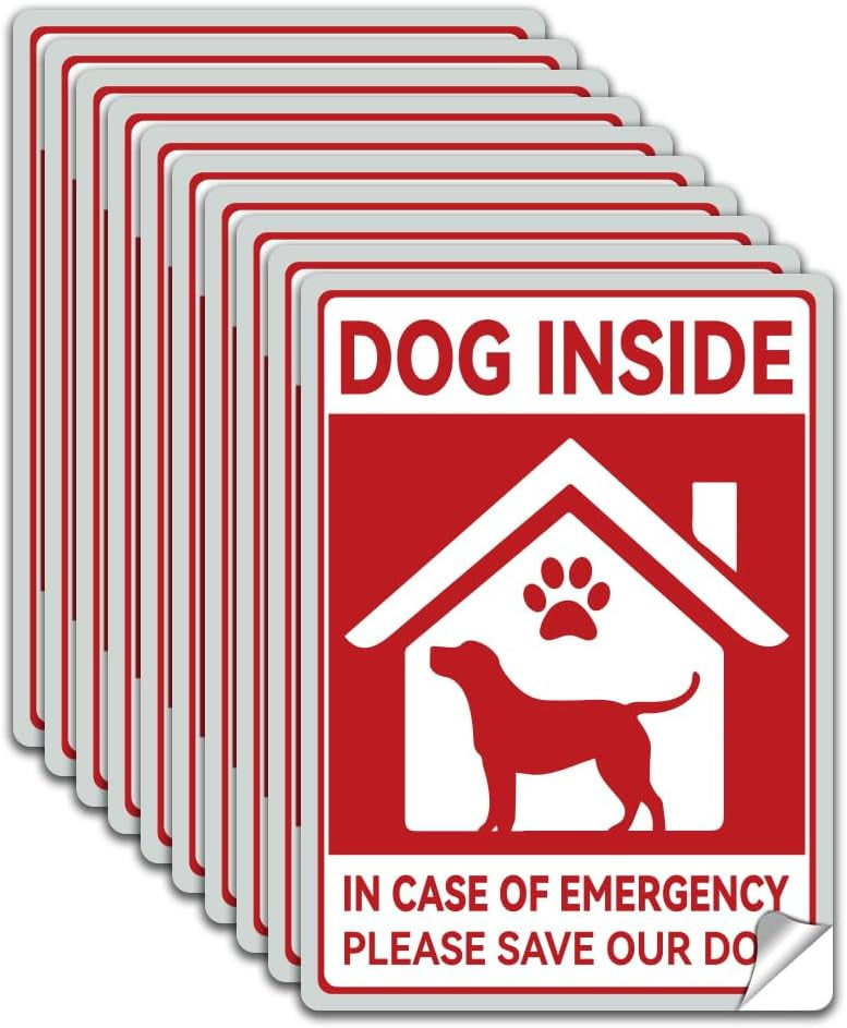 10Pcs Dog Inside in Case of Emergency Please Save Our Dog Sticker Dog ...