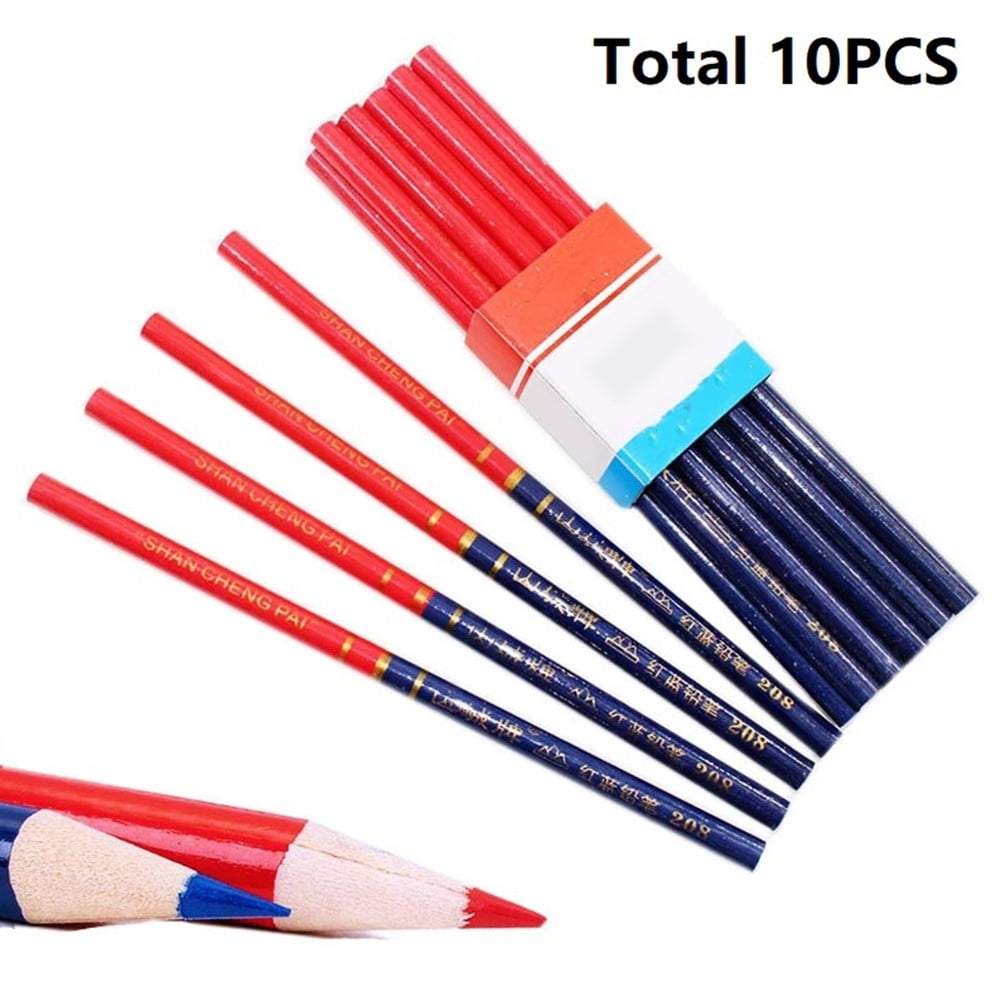 10PCS Double Colored Pencils Carpenter Special-Purpose Pencils Drawing ...