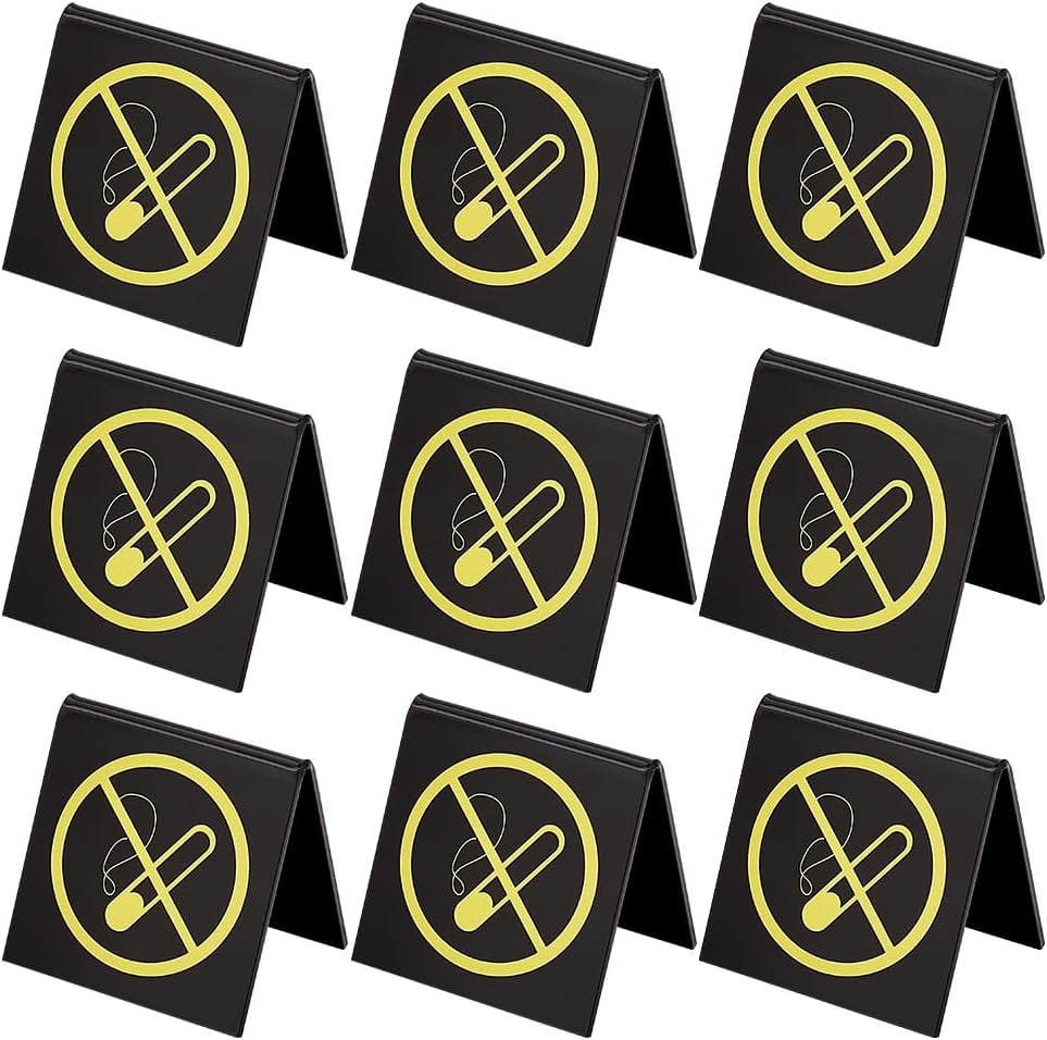 10Pcs Double-Sided Acrylic No Smoking Table Tent Signs Non Smoking Desk ...