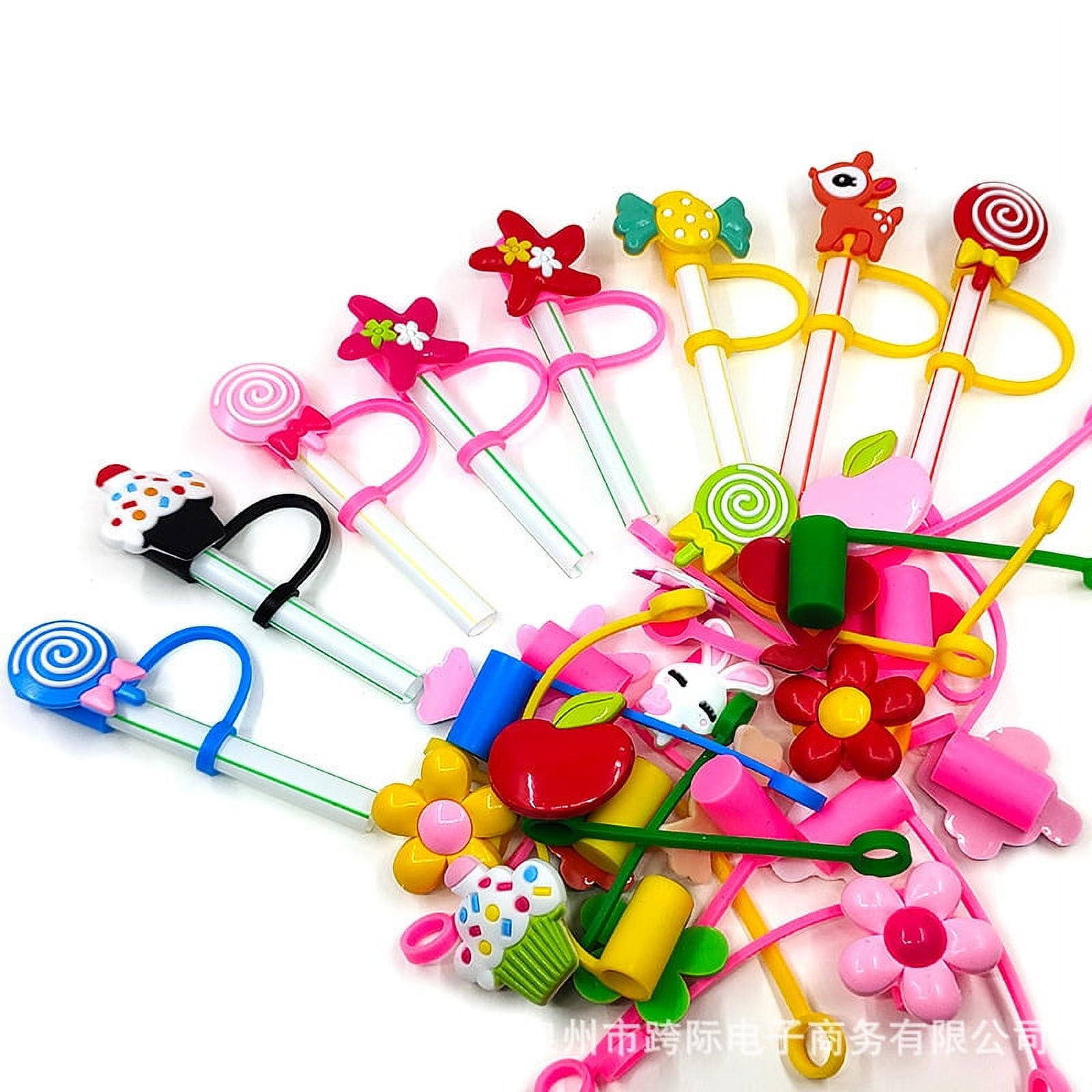 10Pcs Drinking Straw Covers Reusable Straw Caps Straw Decorative Caps ...
