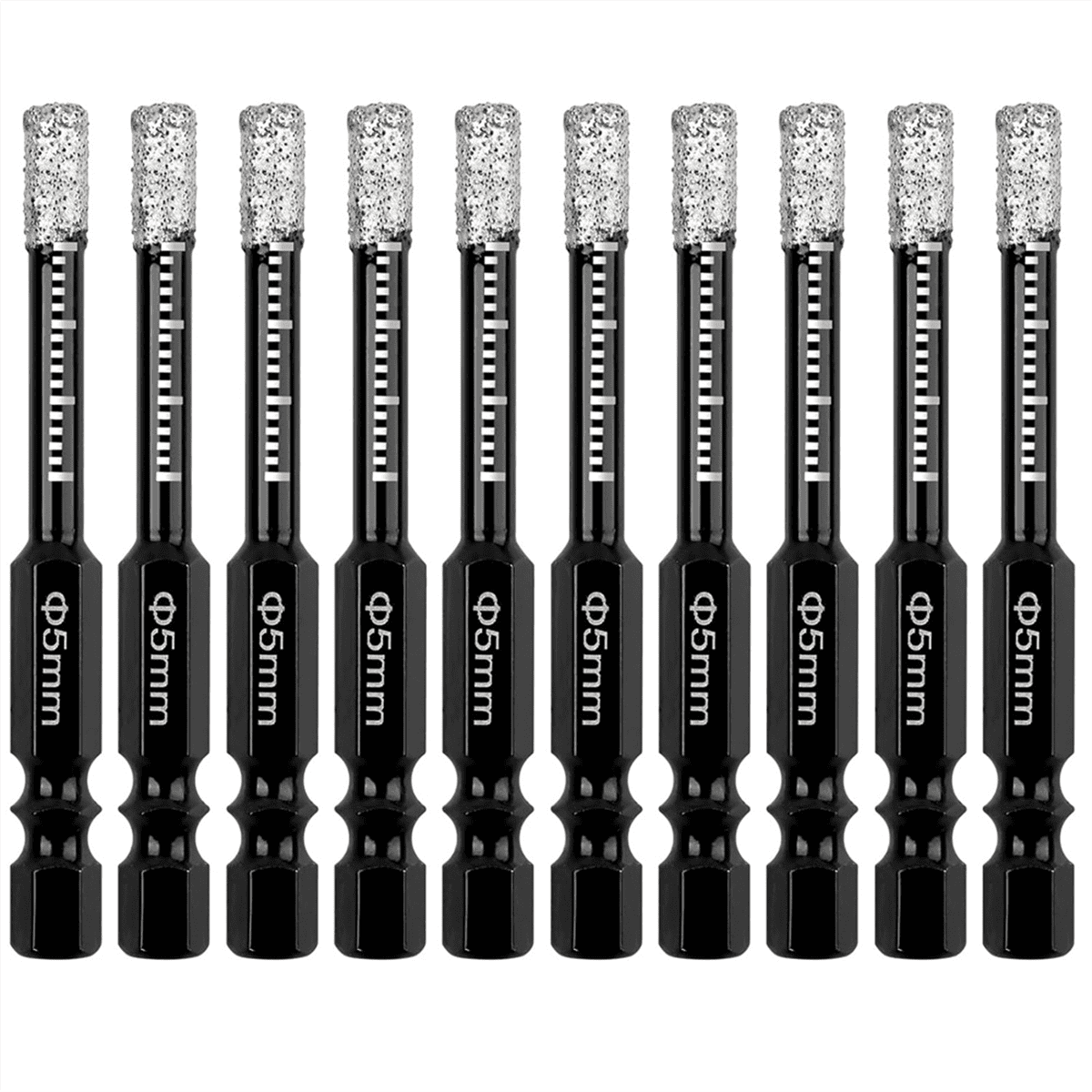 10Pcs Dry Diamond Drill Bits Set,3/16In Hex ShankTile Core Bit for Tile ...
