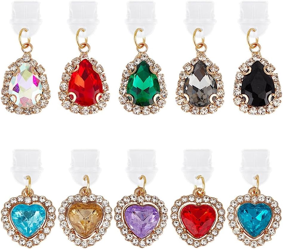 10Pcs Dust Plug Charm 1.1-1.3 Inch Long Mobile Dustproof Plugs with ...