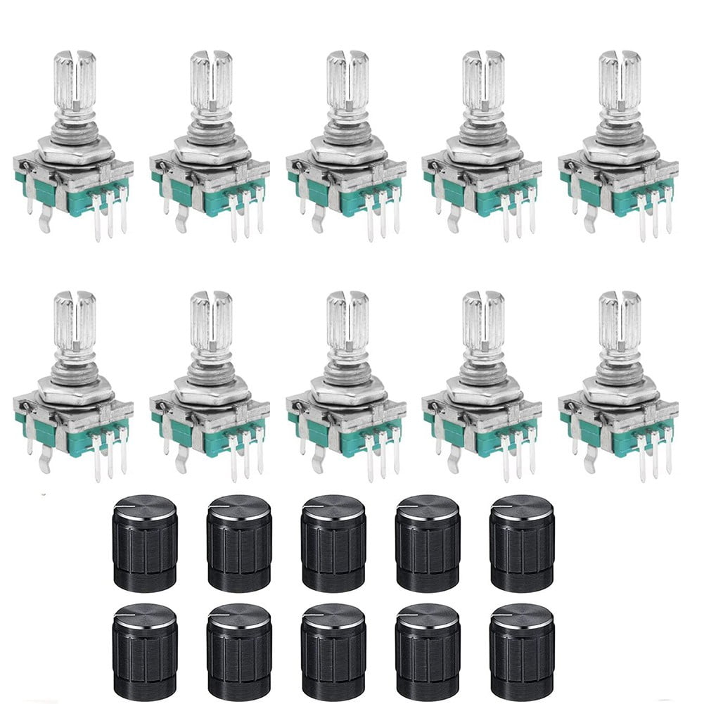 10Pcs EC11 rotary encoder,360-Degree Rotary Encoder Code Switch 5 Pin ...