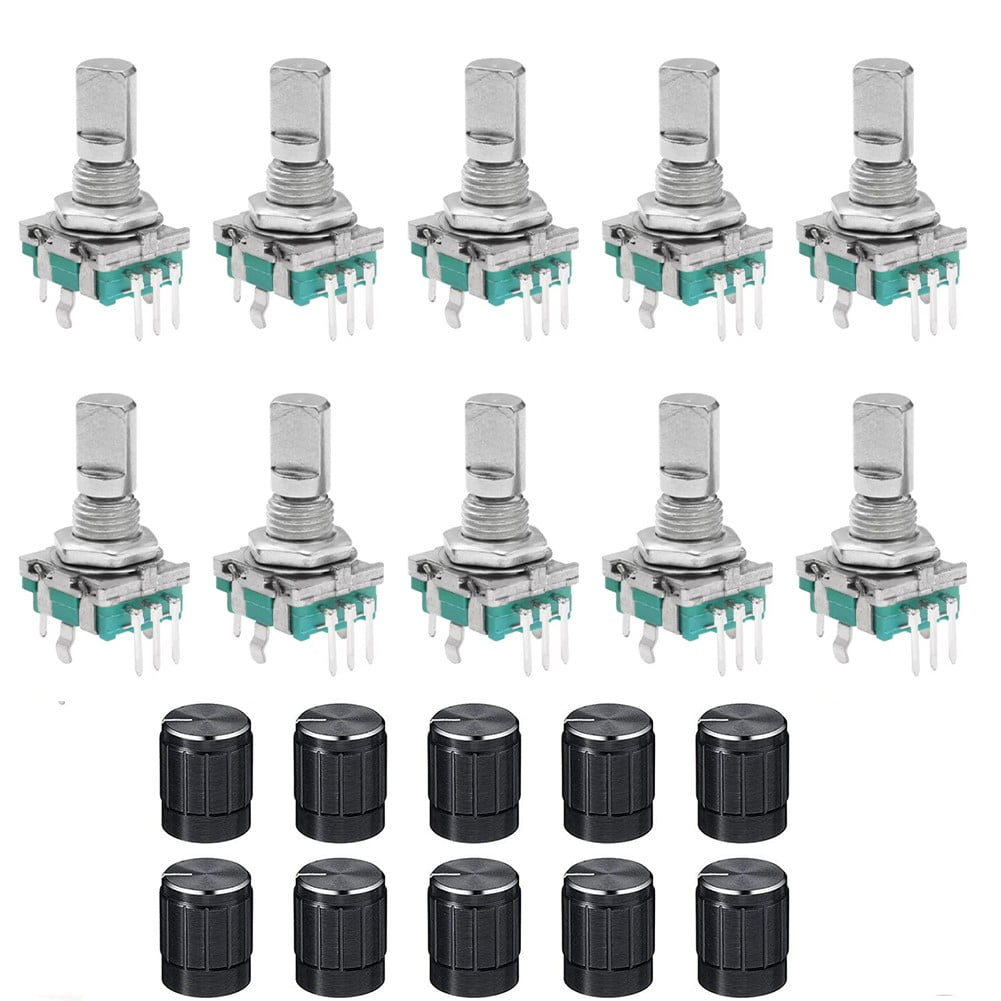 10Pcs EC11 rotary encoder,360-Degree Rotary Encoder Code Switch 5 Pin 15mm 20mm - Walmart.com