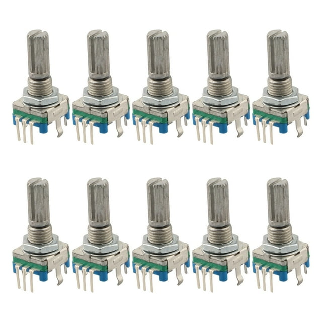 10Pcs Ec11 Rotary Encoder Switch,360-Degree Full Axis Half Axis 5Pin 15mm 20mm 20mm Full Axis ...