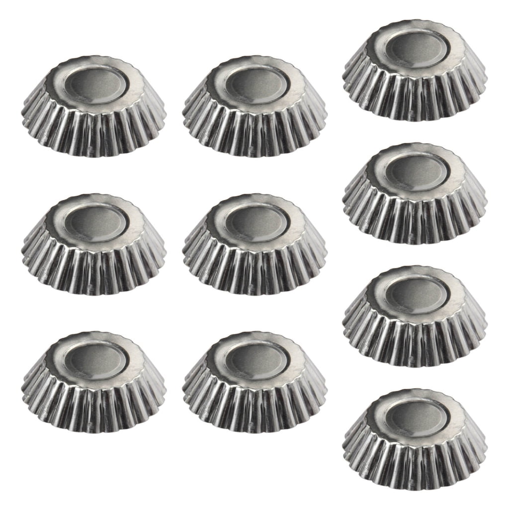 10Pcs Eggs Molds Cupcakes Cake Cookie Molds Aluminium Pans Line Molds ...