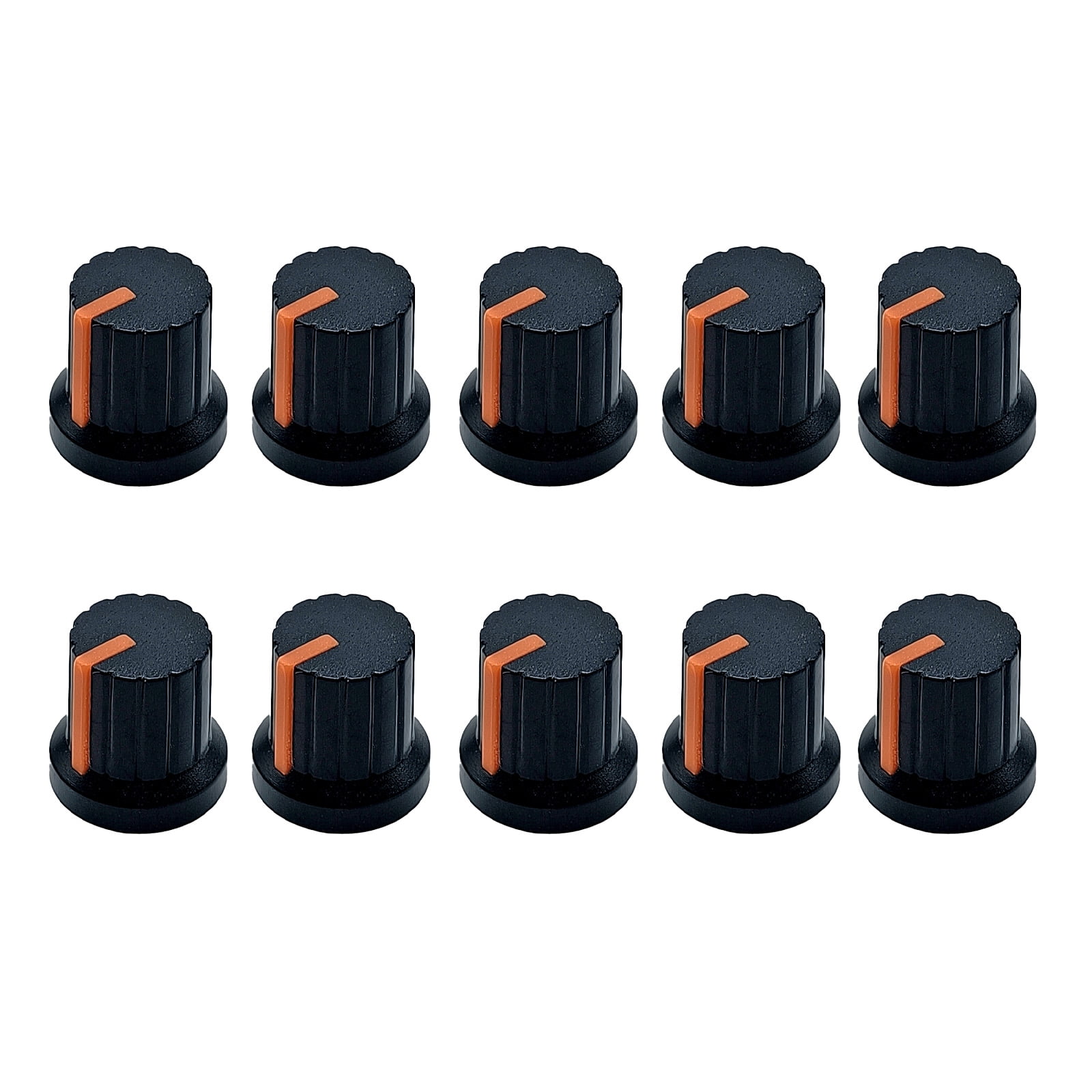 10Pcs Electronic Control Potentiometer Knob 6mm Knurled Shaft Hole ...