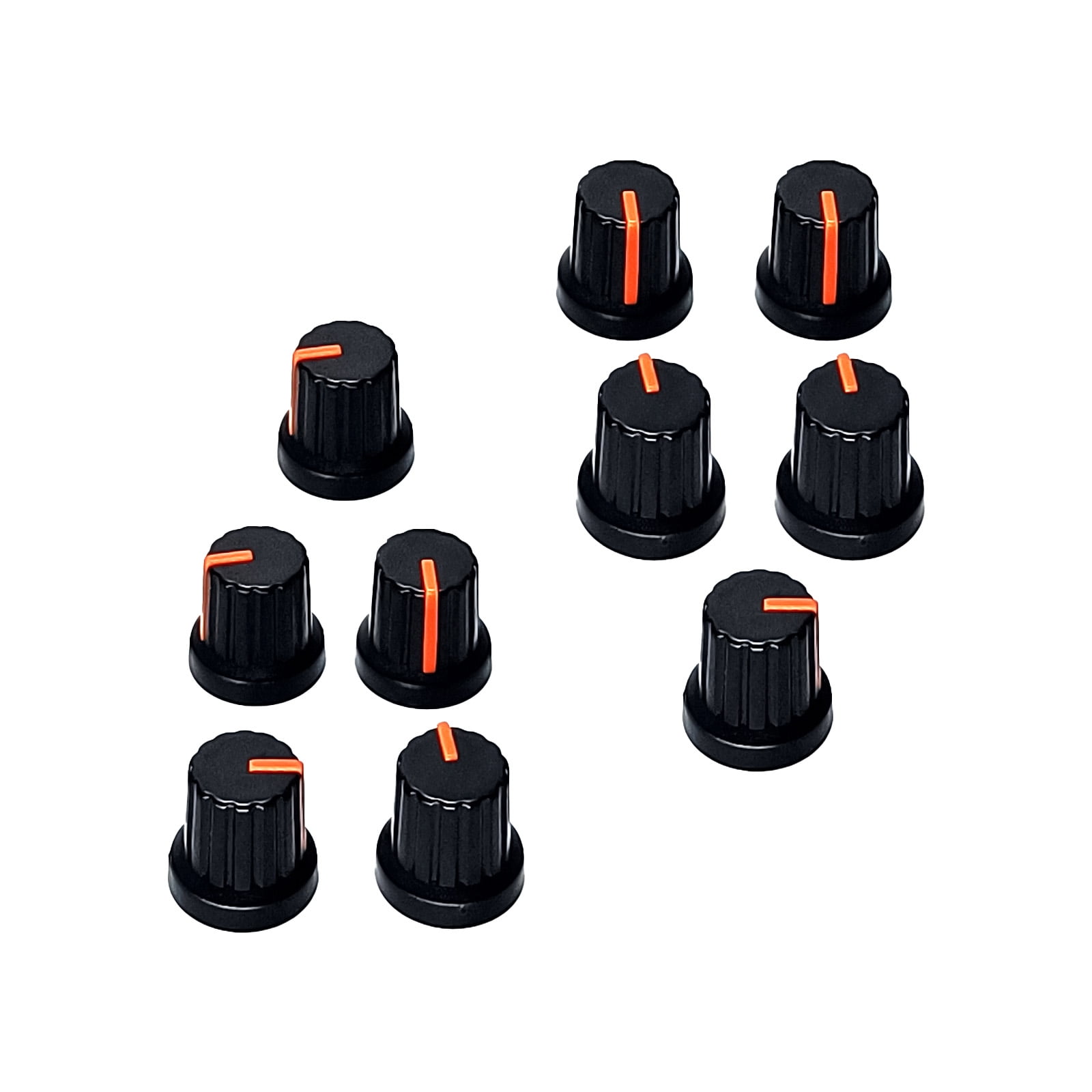 10Pcs Electronic Control Potentiometer Knob 6mm Knurled Shaft Hole ...