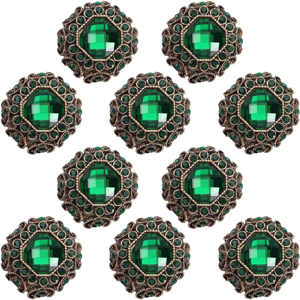 10Pcs Emerald Button Base Sewing Shank Buttons 23 * 23mm Metal Sew on ...
