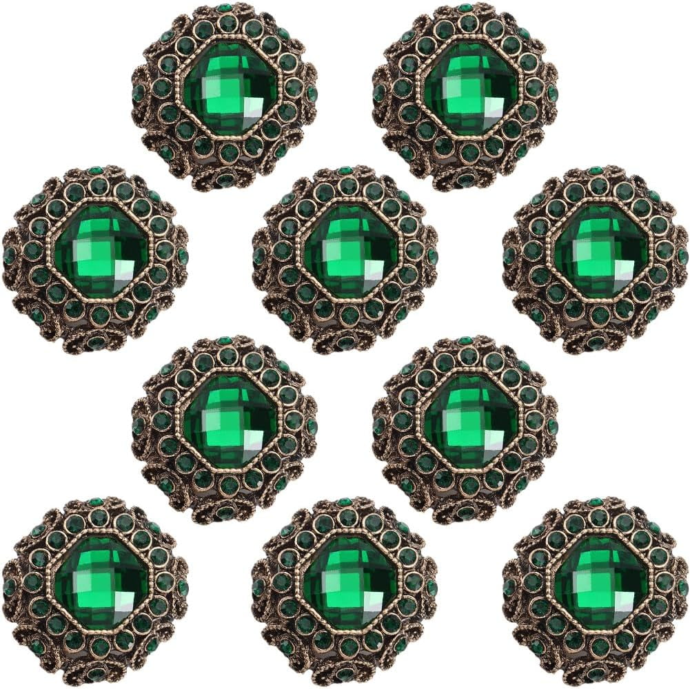 10Pcs Emerald Button Base Sewing Shank Buttons 23 * 23mm Metal Sew on ...