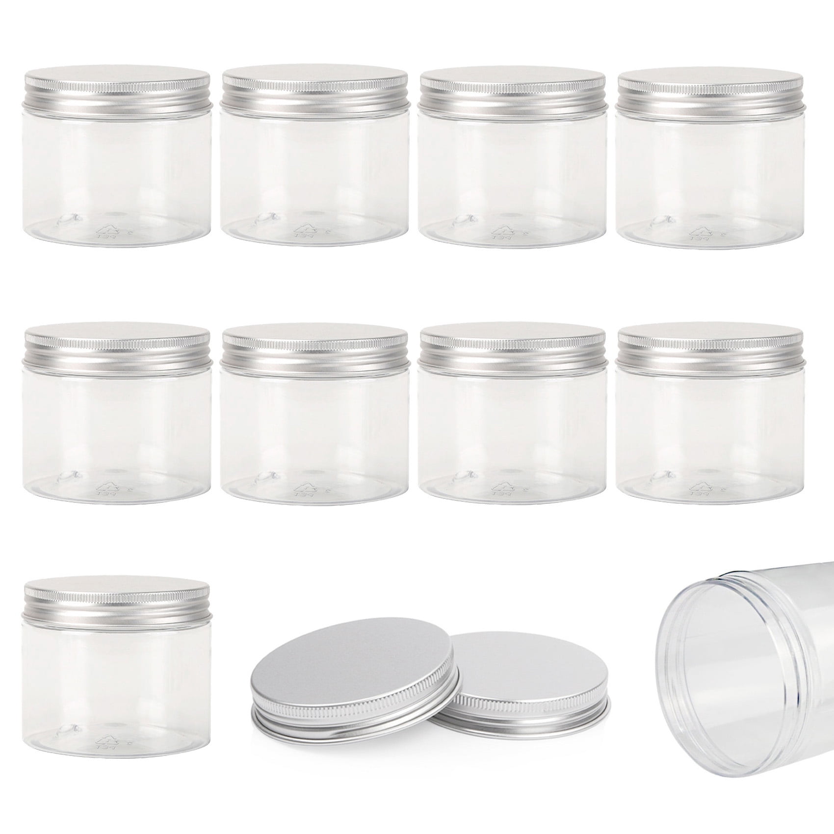 10Pcs Empty Clear PET Bottles with Screw Aluminum Cap 50ml Mini ...