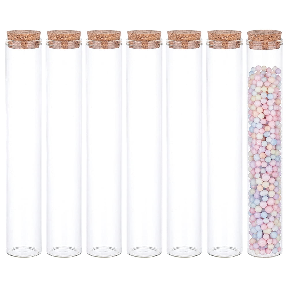 10Pcs Empty Glass Test Tubes with Cork Stopper Bead Container Wishing ...