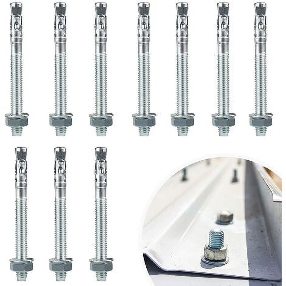 10Pcs Expansion Bolts M10x110mm, Galvanized Steel Anchor Bolt M10 ...