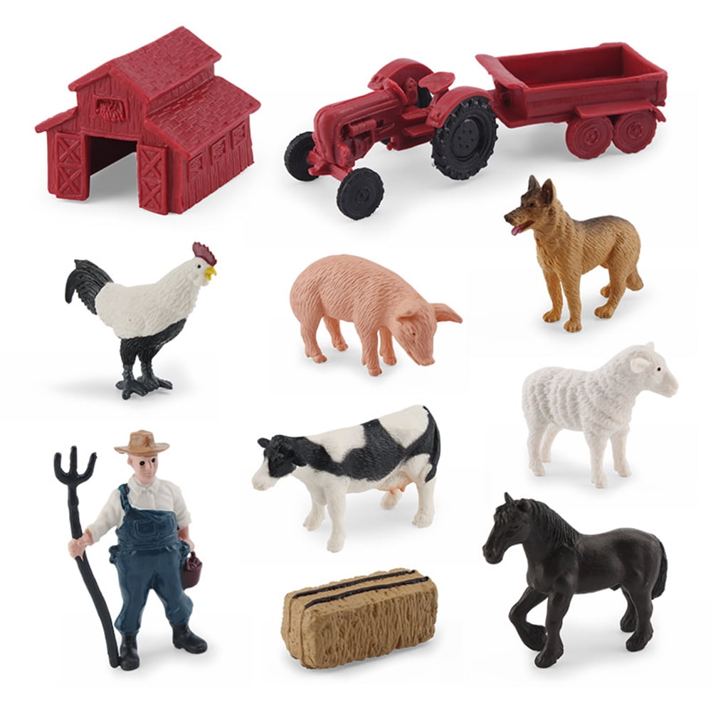 10Pcs Farm Animal Figures Toys Realistic Farm Animal Figurines Learning ...