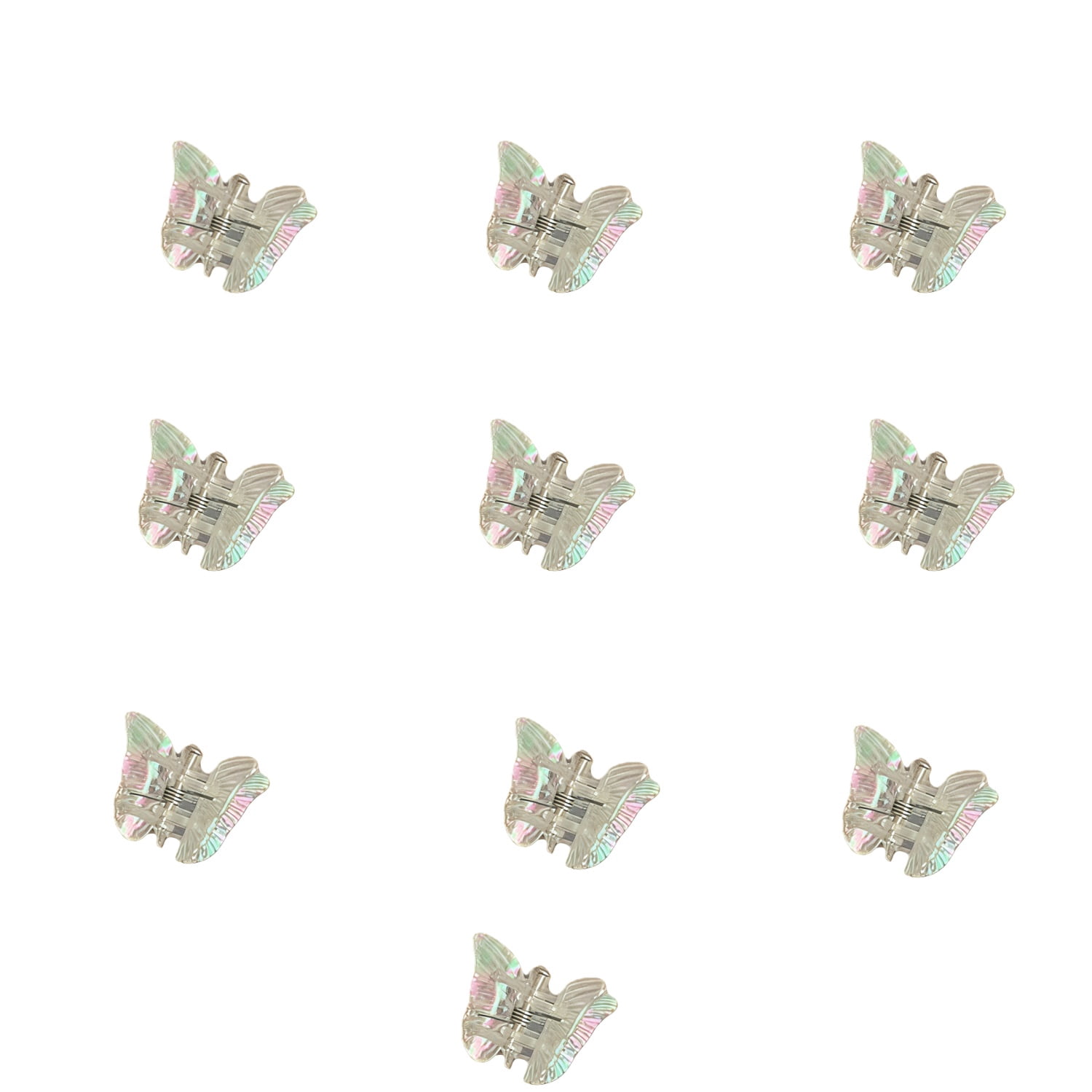 10Pcs Female Transparent Small Cute Butterfly Grab Clip Back Head ...