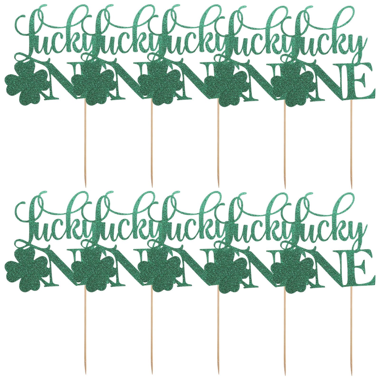 10Pcs Festival Cupcake Topper Bamboo Cake Picks St. Patrick's Day ...