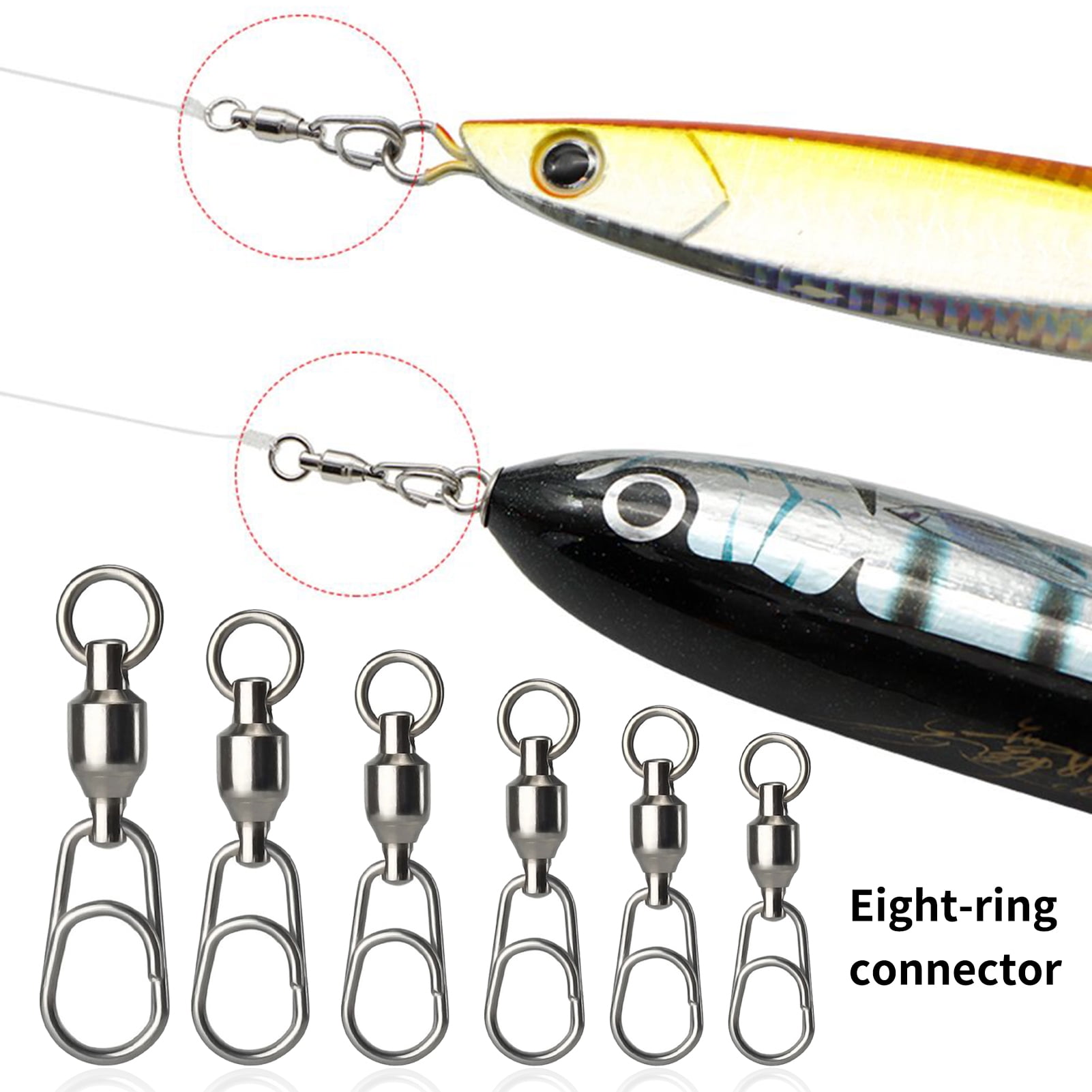 10Pcs Figure-Eight Ring Connectors High Stability Sturdy Small Size Fishing Gear Fishing ...