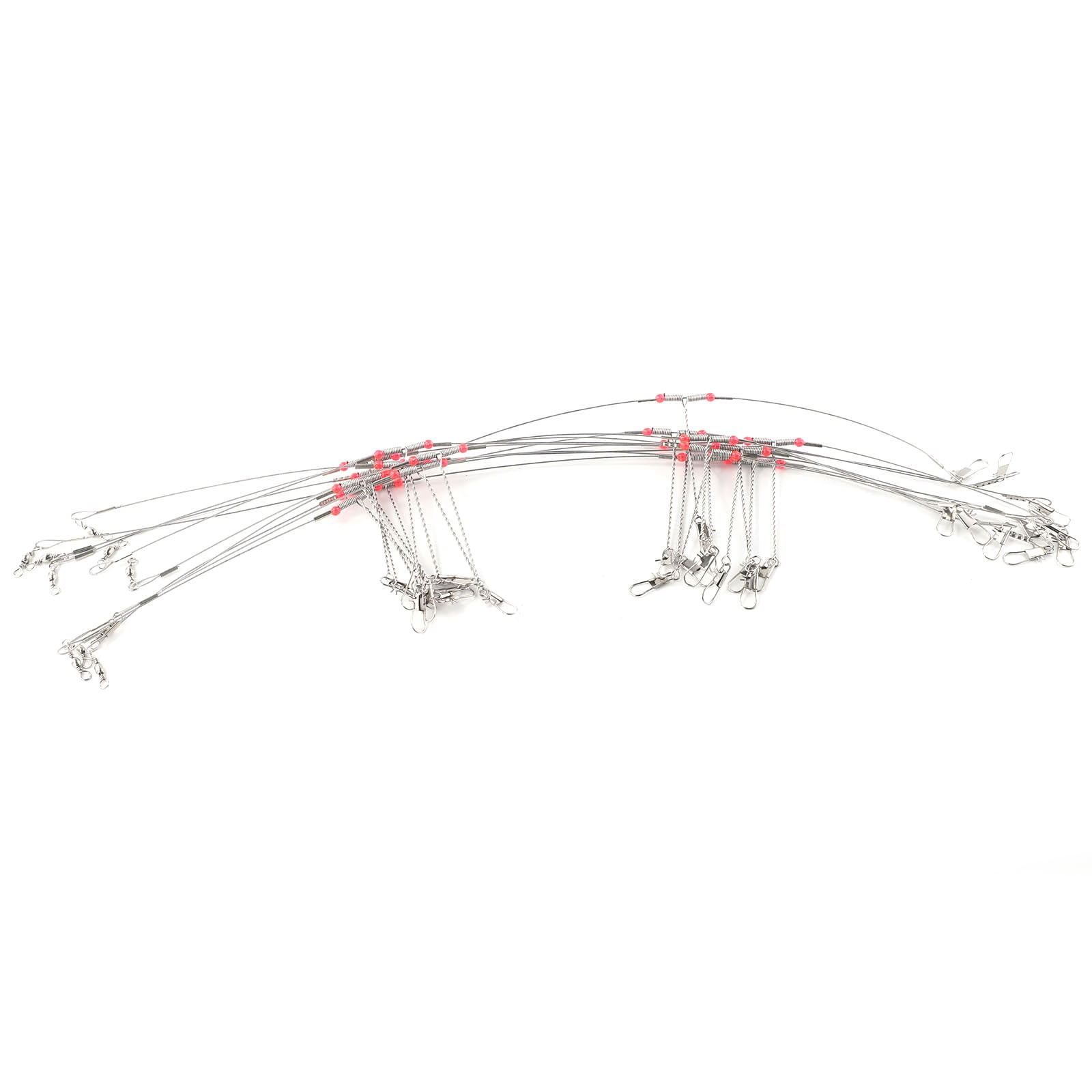 10Pcs Fishing Leaders, Fish Line Stainless Steel Wire with Swivels Snap ...