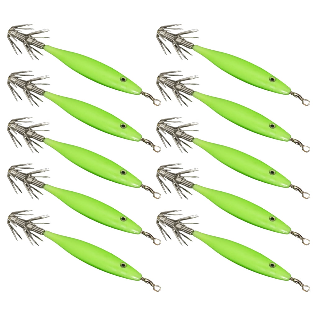10Pcs Fishing Lures Glow Jigs Hook Shrimp Lures Baits for Freshwater ...
