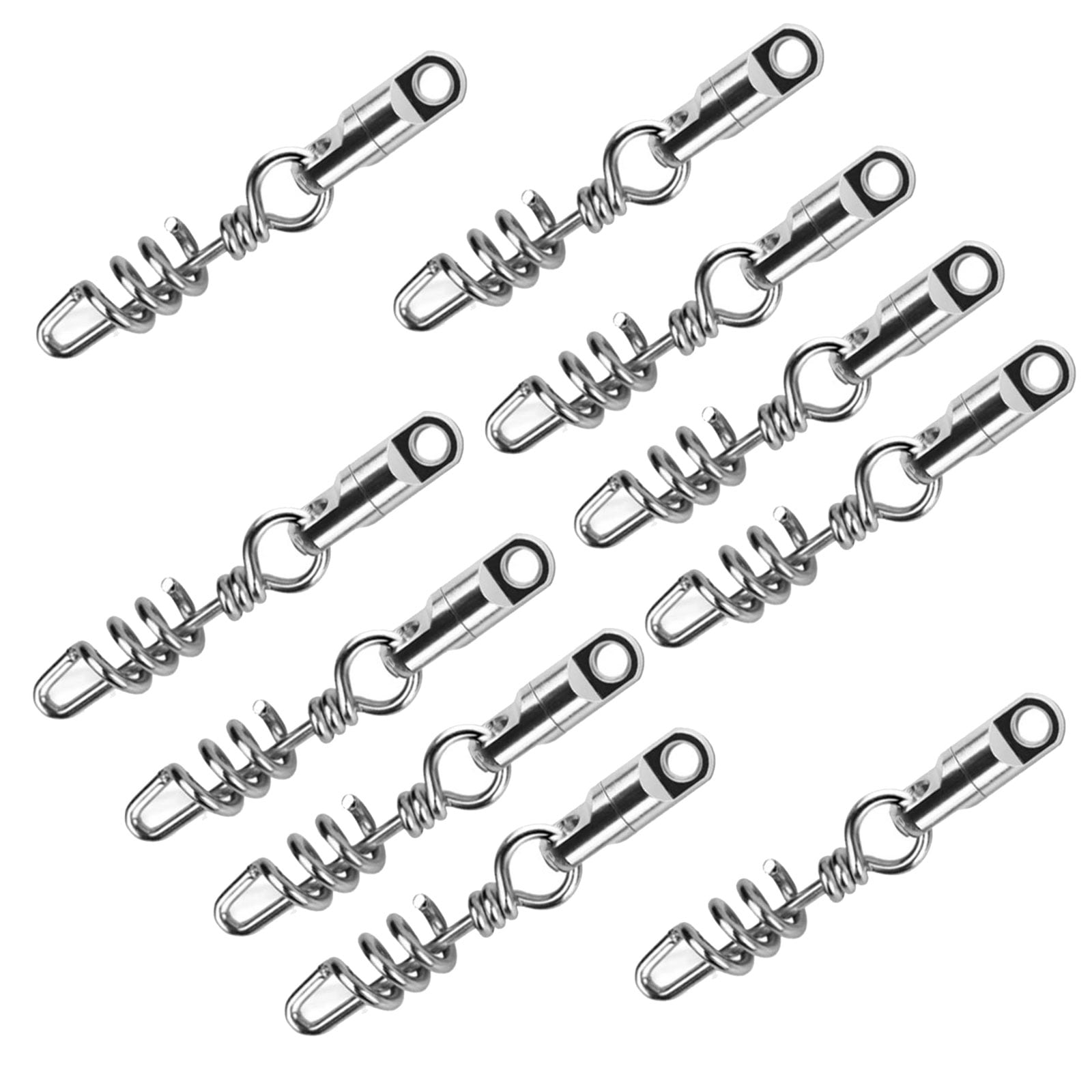 10Pcs Fishing Lures Rod Line Connectors Part Swivels Pass Guide Rings ...